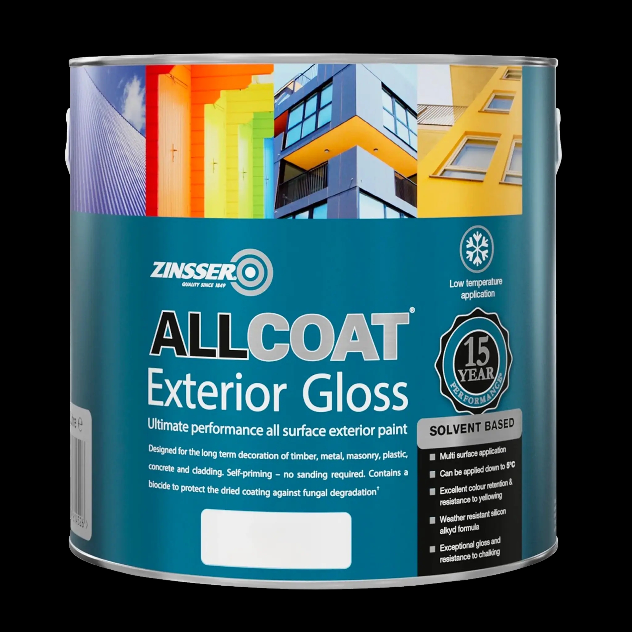 Zinsser Solvent Based AllCoat Exterior Gloss | Exterior Multi-Surface Paint | RAL 4006 1L